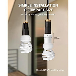 DEWENWILS Light Sensor Socket for Light Fixtures, Automatic Dusk to Dawn Light Bulb Sockets, Compatible with Incandescent/CFL/LED/Halogen Bulbs, 2 Pack