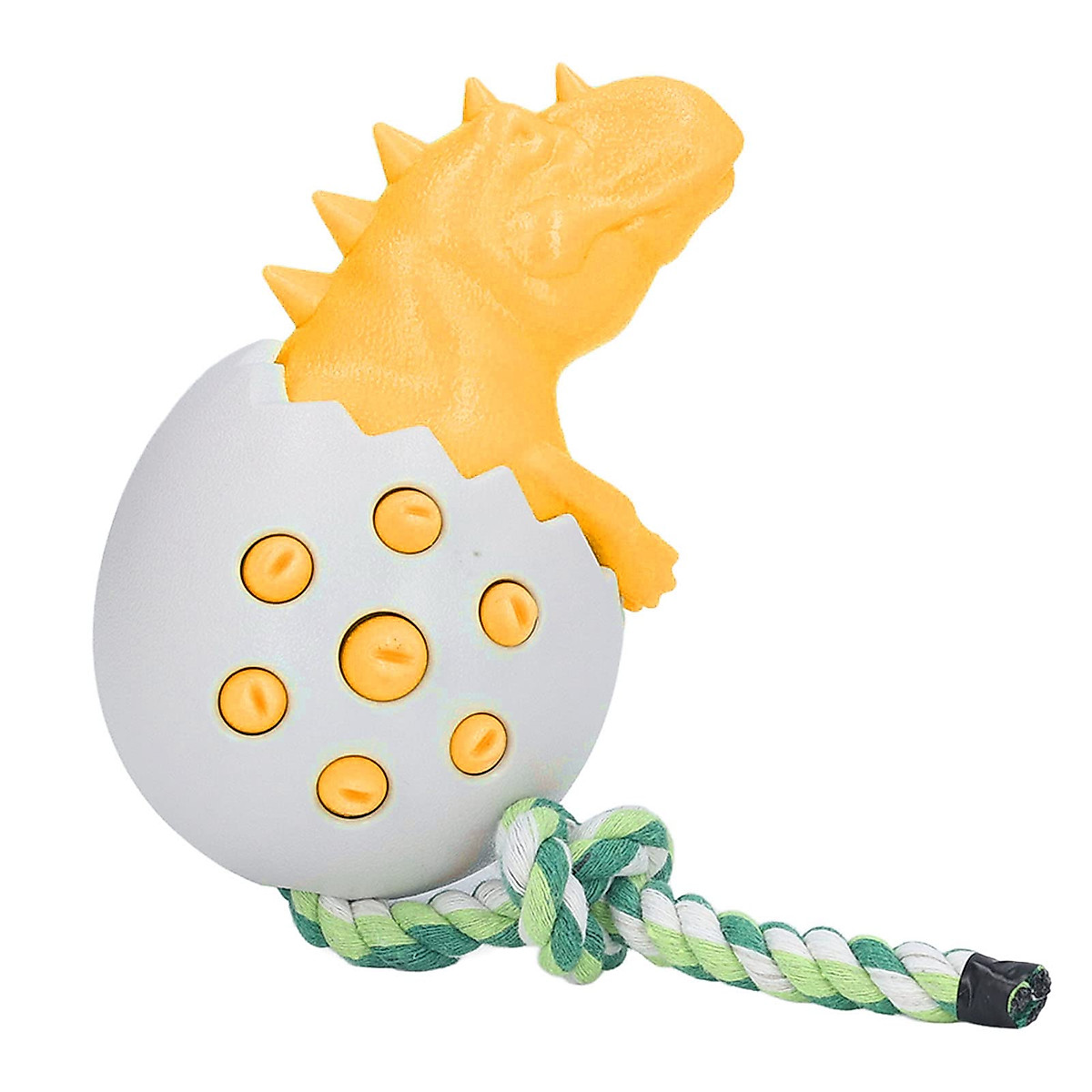 Ddewing Dog Toothbrush Chew Toys Dinosaur Egg Dog Chew Toys Dog Chew Toy for Aggressive Chewers Bite Resistance Dog Toothbrush Chew Toys for Dog Dental Care (Orange)
