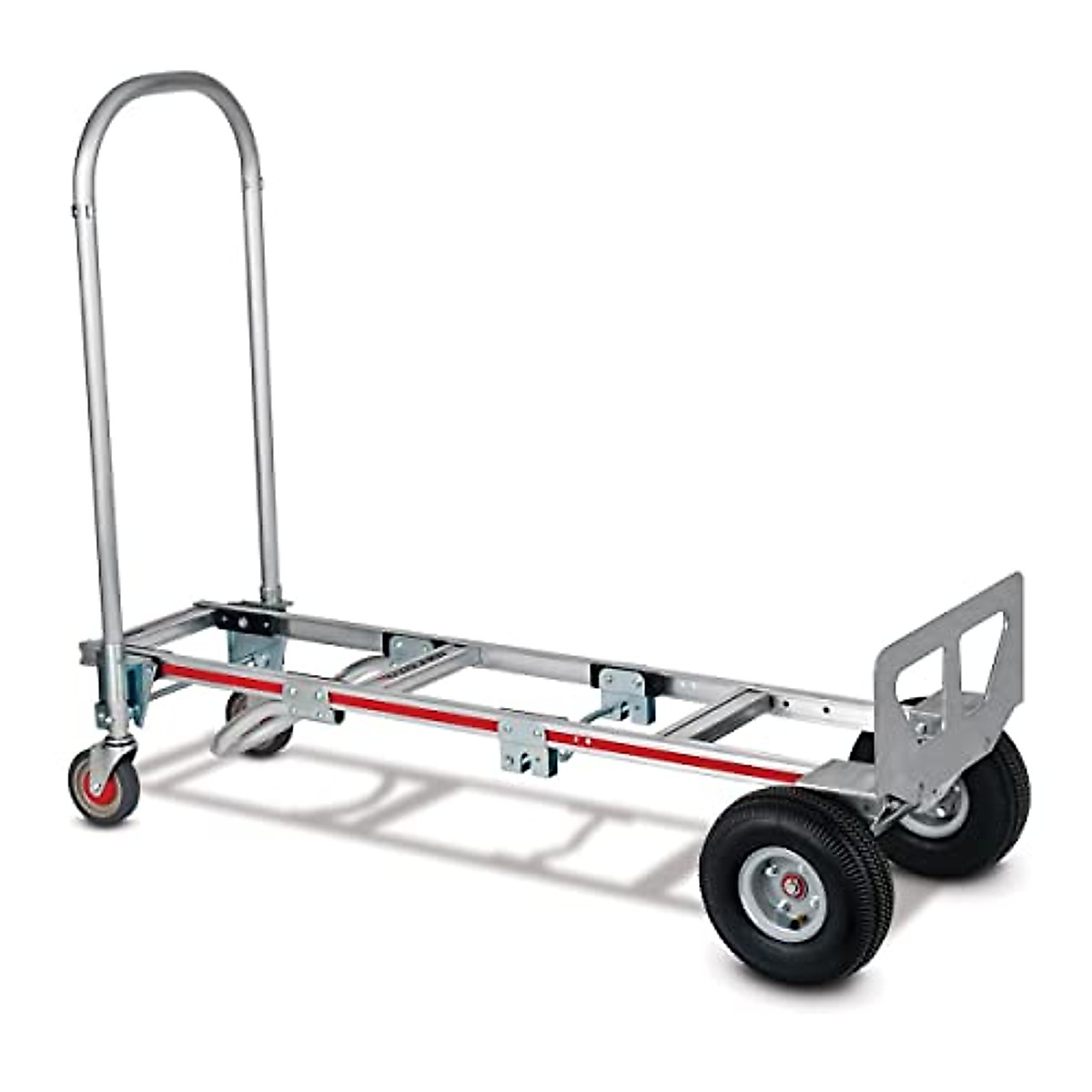 Magliner GMK81UA4 Gemini Sr Convertible Hand Truck, Pneumatic Wheels, 500 lbs Load Capacity, 61" Height, 55-3/4" Length x 21" Width , Silver