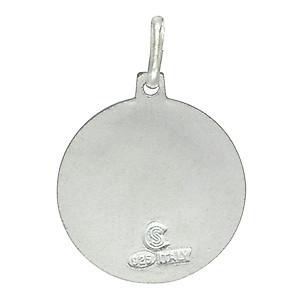 18mm Sterling Silver St Lazarus Medal Necklace for Men and Women 3/4 inch Round Nickel Free Italy 18 inch Chain BX_15