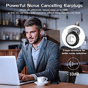 Ear Plugs for Noise Reduction, Dahuyoo Reusable Silicone Earplugs,33dB Noise Cancelling,2 Pair Waterproof Earplugs,Hearing Protection,Noise Cancelling Earplugs for Sleeping,Snoring,Work,Concert,Study