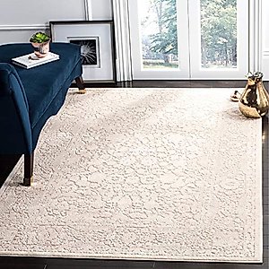 SAFAVIEH Reflection Collection Area Rug - 6' x 9', Beige & Cream, Boho Tribal Distressed Design, Non-Shedding & Easy Care, Ideal for High Traffic Areas in Living Room, Bedroom (RFT667A)