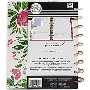 Me & My Big Ideas Happy Planner MED 18 DET, Detailed Florals, July 2020-Dec 2021
