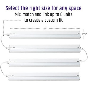 Brilli Wellness Lighting 20755-000 Bright Clean Antimicrobial Under Cabinet LED Light Fixture, 24", White