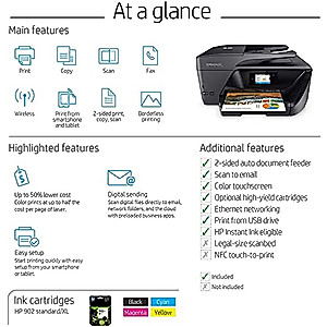 HP OfficeJet Pro 6978 All-in-One Wireless Printer, Copier, Scanner, Fax, Duplex 2-Sided Printing, Instant Ink, Compatible with Alexa, with XPI USB Printer Cable
