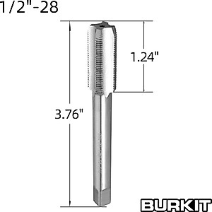 Burkit 1/2"-28 UNEF Tap and Die Set, Right Hand 1/2 x 28 HSS Machine Thread Tap Die Set