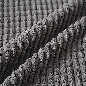 NAVIBULE Corduroy Throw Pillow Covers 18x18 Soft Decorative Pillow Covers Plain Dark Gray Throw Pillows for Couch Bed Sofa Pack of 2(18 x 18IN, Dark Gray)