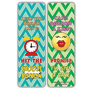 Creanoso Motivational One Liners Jokes Bookmarks Series 1 (30-Pack) – Six Assorted Quality Bookmarker Cards Set – Premium Gift Token Giveaways for Men, Women, Adults – Book Page Clip