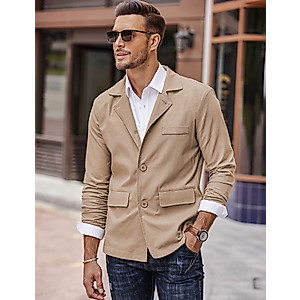 COOFANDY Men's Cotton Linen Shirt Jacket Casual Sport Coats Lightweight Suit Blazer Jackets