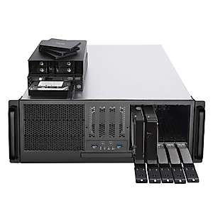 SilverStone Technology RM41-H08 4U Rackmount Server Case with 5 x 3.5 Hot-Swappable Bay and 3 x 5.25 Bays with USB 3.1 Gen 1 RM41-H08-x