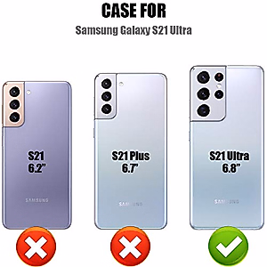 LakiBeibi Samsung Galaxy S21 Ultra Case, S21 Ultra Phone Case, Dual Layer Lightweight Premium Leather Wallet Case with Card Holders Flip Protective Case for Samsung Galaxy S21 Ultra (2021), Black