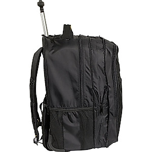 A.Saks Expandable Trolley Laptop Backpack (Black)
