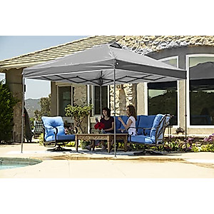 CROWN SHADES Canopy Tent 10x10 One Push Pop up Canopy Easy Up Canopy Bonus Carry Bag, 8 Stakes, 4 Ropes, Grey