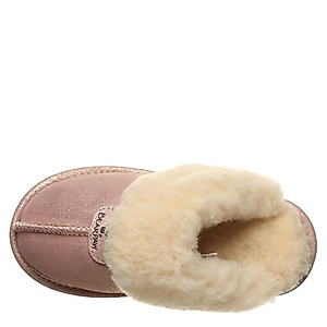 BEARPAW Loki Youth Pink Glitter Size 1 | Youth 's Slippers | Youth 's Shoes | Comfortable & Light-Weight