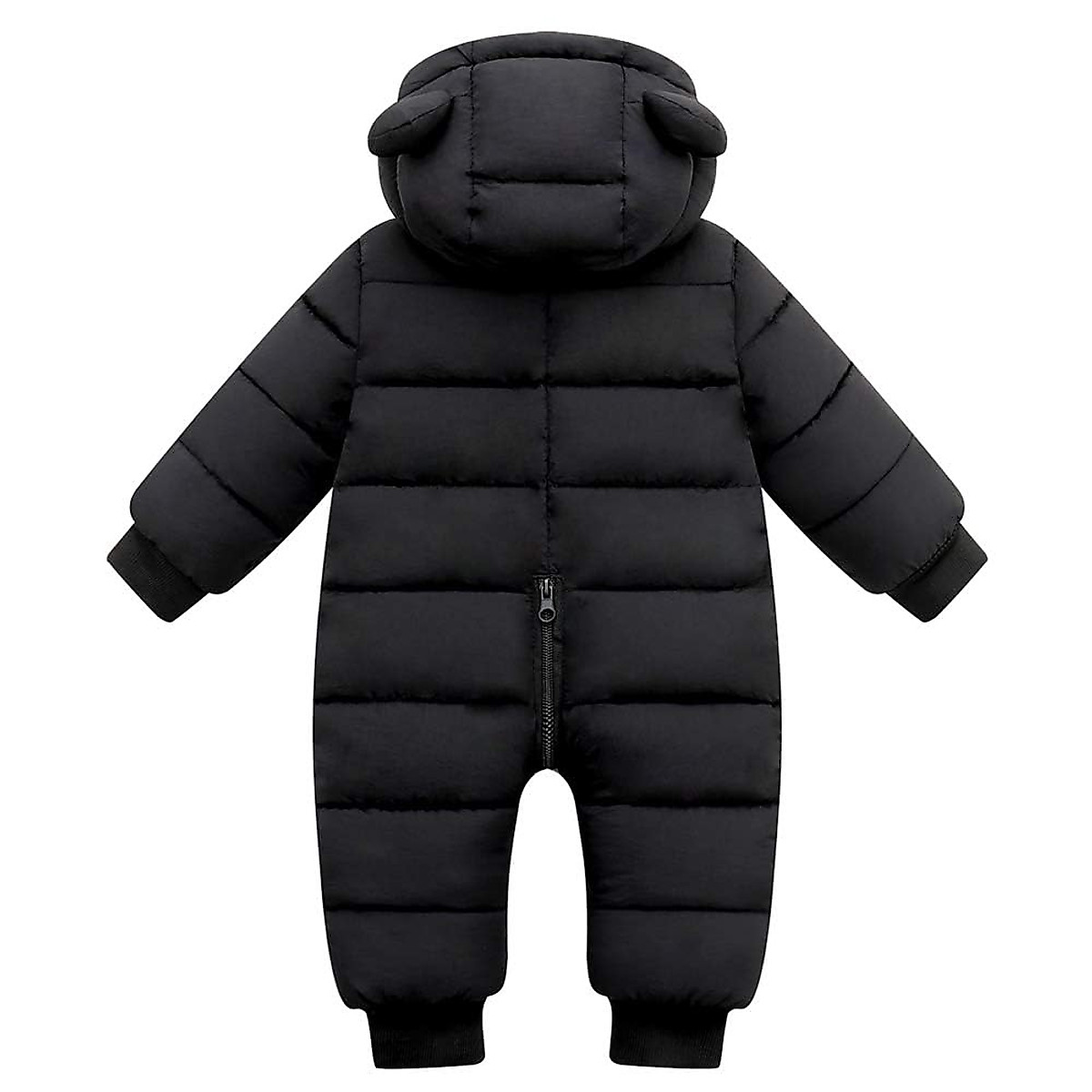 Ohrwurm Hooded Puffer Jumpsuit for Baby Boys Girls Long Sleeve Winter Romper Warm Snowsuit Coat Down Jacket 0-6 Months Black