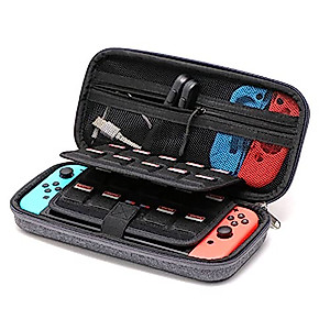 CUTEH Storage Bag for Switch, Console Handheld Carrying Case with 19 Game Card Holders Pouch Travel Bag
