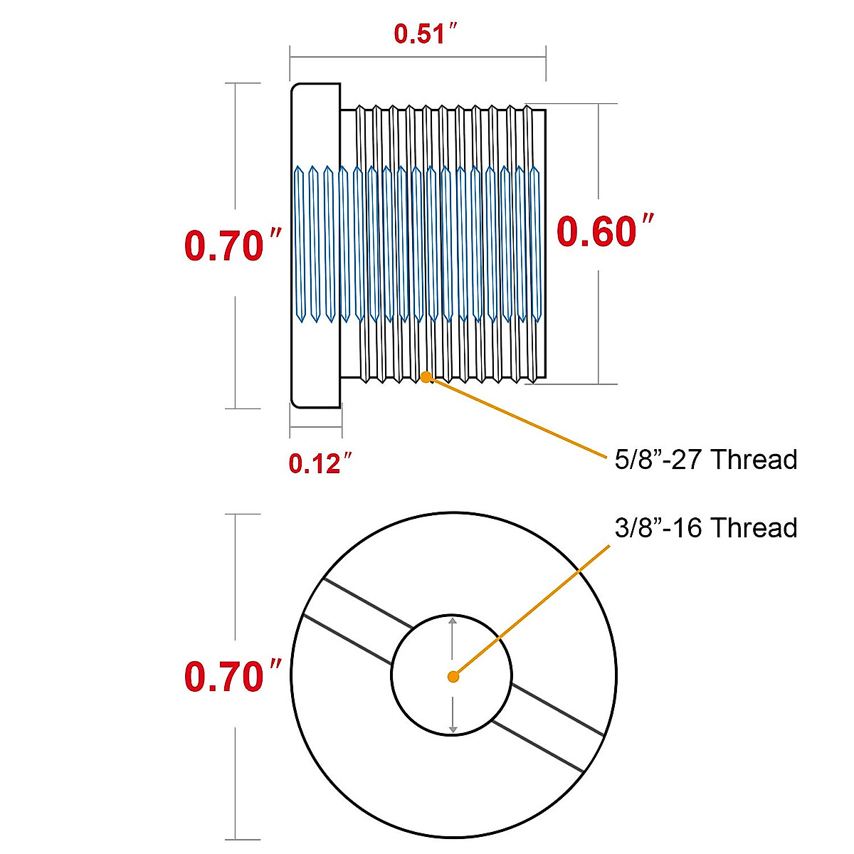 Anwenk Mic Stand Adapter 5/8 to 3/8 Adapter Male to Female Mic Screw Adapter Microphone Stand Adapter Compatible with Blue Yeti/Blue Snowball/Blue Yeti XTripod Stand Mic Microphone Stand Mount