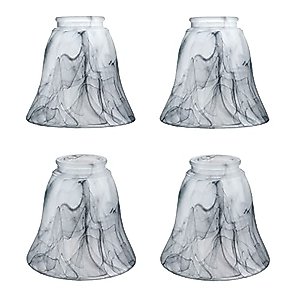 Aspen Creative 23166-4 Traditional Smokey Alabaster Bell Ceiling Fan Replacement Glass Shade, 2-1/8" Fitter, 4-3/4" Diameter x 4-1/2" Height 4 Pack
