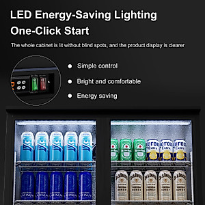 COTLIN 36" W Back Bar Cooler Beer Fridge Undercounter Refrigerator with LOW-E Glass Free Standing Beverage Refrigerator Adjustable Shelves for Soda Beer Wine, ETL NSF Approved, 2025 Upgraded