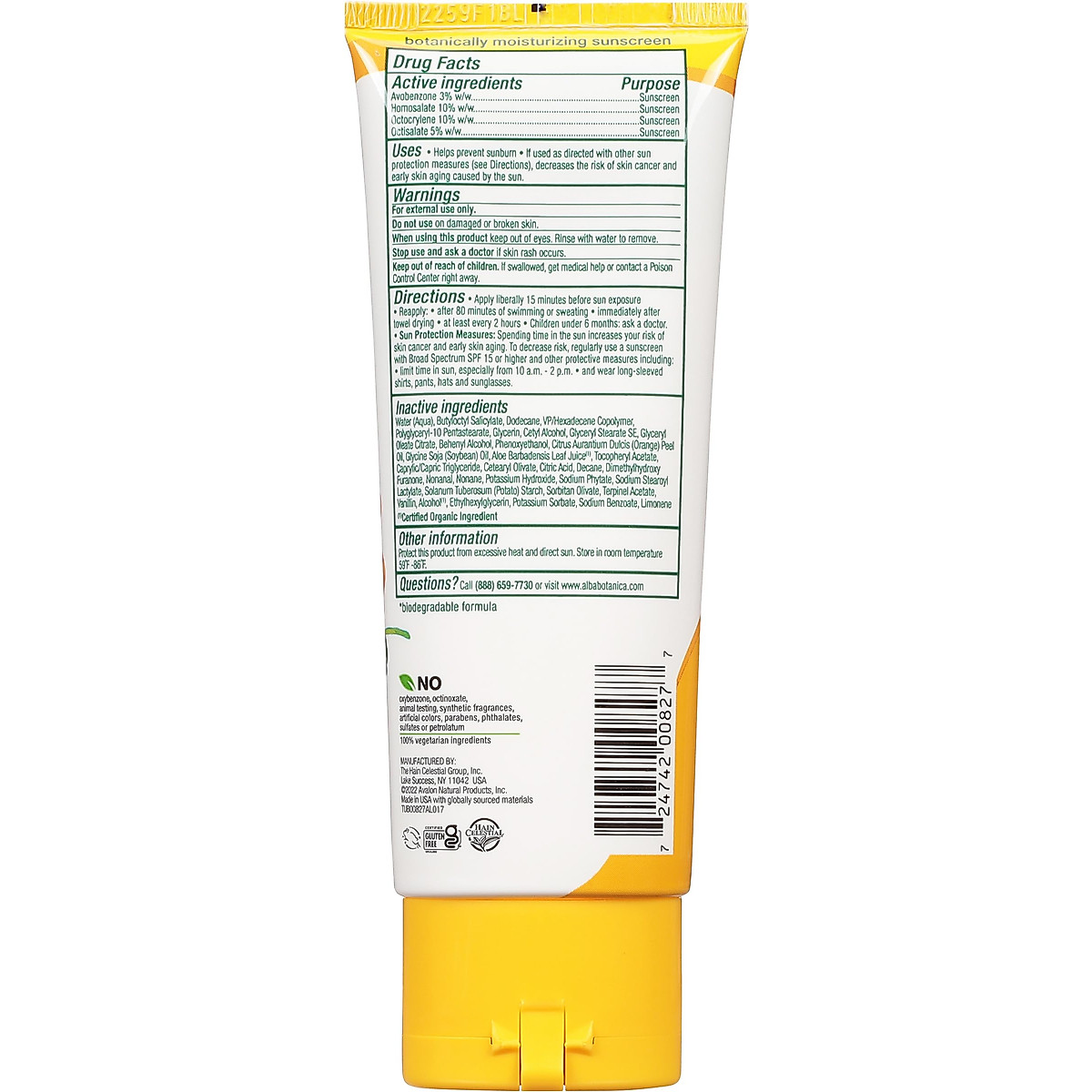 Alba Botanica Sunscreen Lotion, SPF 50, Island Vibe, 3 Oz