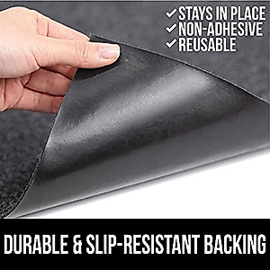 Gorilla Grip Drawer Liner and Under Sink Mat, Drawer Liner Size 12x20 in Beige, and Under Sink Mat Size 24x30 in Charcoal, 2 Item Bundle