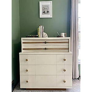 Howepet Boho Dresser Knobs - 12 Pack Boho Rattan Dresser Knobs Round, Handmade Wicker Woven with Screws for Furniture Cabinet Dresser Drawers, 12 Wooden Knobs + 1 Spare Wooden Knob