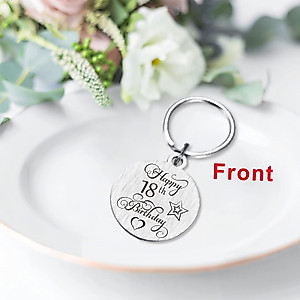 Laluminter 18 Year Old Birthday Gifts for Girls Boy, Happy 18th Bday Keychain Decorations for Women Men