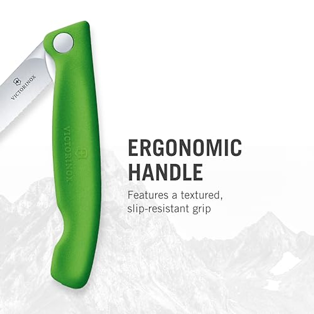 Victorinox Swiss Classic Foldable Paring Knife, Wavy Edge Green 4.3 in