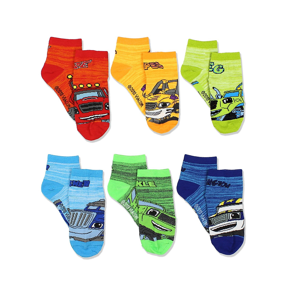 Nickelodeon Blaze and the Monster Machines Toddler Boys 6 pack Socks (Medium (6-8), Multi)