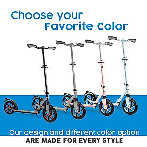 LaScoota Kick Scooter for Adults & Teens. Perfect for Youth 12 Years and Up Men & Women. Lightweight Foldable Adult Scooter Large Sturdy Wheels (Dark) The Metro