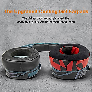 SOULWIT Cooling-Gel Earpads Cushions Replacement for Skullcandy Hesh 3/ANC/Evo & Crusher Wireless/ANC/Evo & Venue ANC Over-Ear Headphones,Ear Pads Cushions with Noise Isolation Foam - Red Storm