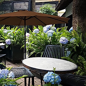 LOVE STORY 9ft Patio Umbrella Outdoor Garden Table Umbrellas with Tilt Adjustment and Crank 8 Ribs for Garden Deck Backyard Pool and Beach-Coffee