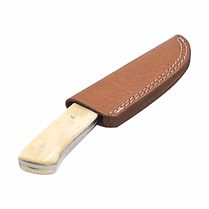 Wild Turkey Handmade Collection Full Tang Fixed Blade Real Bone Handle Skinner Knife wLeather Sheath.. (2035), Wood,Stainless Steel,Blue