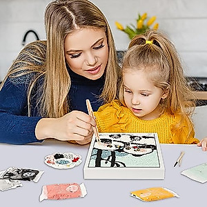 Mcsalay Paper Mache Painting Kits for Kids Ages 8-12, Easy Paint with Numbers DIY Paper Mache Painting Kits for Home Wall Decor