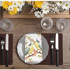 Gift Boutique 100 Bird Guest Napkins Disposable Paper Pack Birds on Branches Hand Napkin for Bathroom Powder Room Wedding Anniversary Holiday Spring Tea Party Bridal Baby Shower Decorative Towels