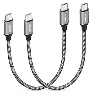 etguuds USB C to USB C Cable 1ft, 2-Pack 60W USBC to USBC Cord, Type C to C Charger Cable Fast Charging for iPhone 16 15 Pro Max Plus, for Samsung Galaxy S24 S23 S22, for MacBook/iPad, Pixel