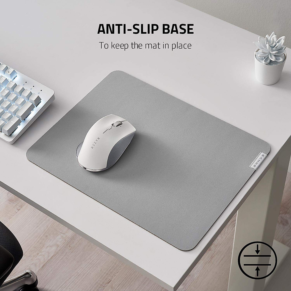 Razer Pro Glide Soft Mouse Mat: Thick, High-Density Rubber Foam - Textured Micro-Weave Cloth Surface - Anti-Slip Base - Medium Size