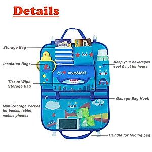 Car Backseat Organizer Kick Mats - Auto Seat Back Protector Kids Toy Storage Rabbit