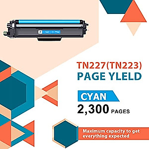 inkalfa Compatible Toner Cartridge Replacement for Brother TN227 TN227C TN-227C TN223 TN223C TN-223C MFC-L3750CDW MFC-L3770CDW HL-L3290CDW HL-L3210CW HL-L3270CDW HL-L3230CDW Printer (Cyan, 1-Pack)
