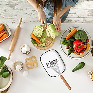 Ceramic Spoon Rest For Kitchen-Funny Mom's Kitchen Quote Spoon Rest For Stove Top-Large Spoon Holder for Kitchen Counter-Heat Resistant Cooking Utensil Rest-Modern Farmhouse Kitchen Décor