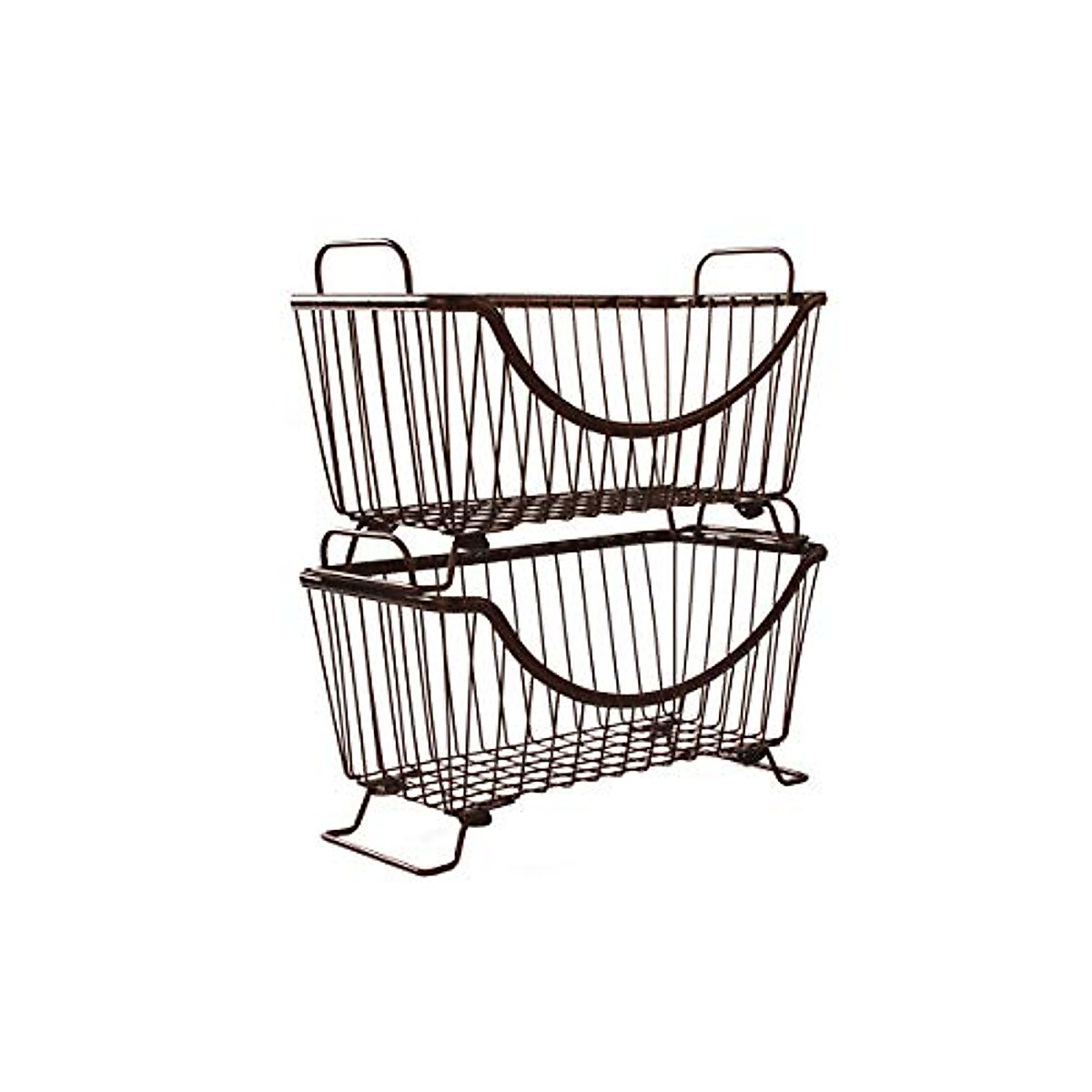 Spectrum Diversified Ashley Stackable Storage Basket, Large, Bronze (20324)