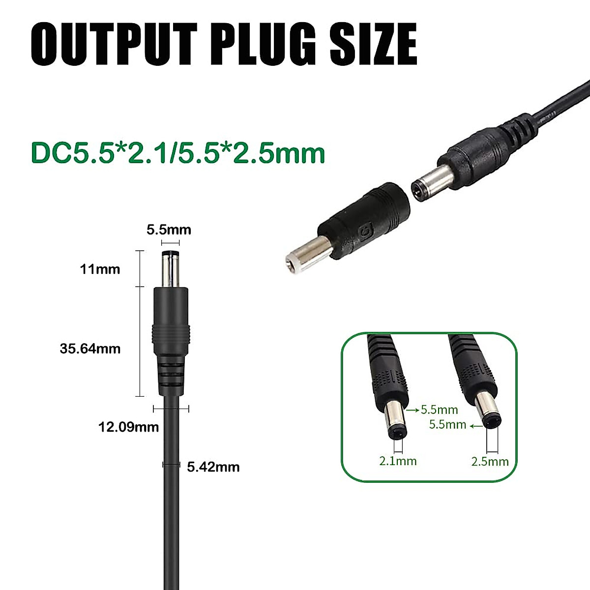 42V 5A Li-ion Charger for 10S 36V Li-ion Battery 42V Silver Aluminum Case Charger with Cooling Fan Output DC 5.5 x 2.5mm/5.5 x 2.1mm Plug