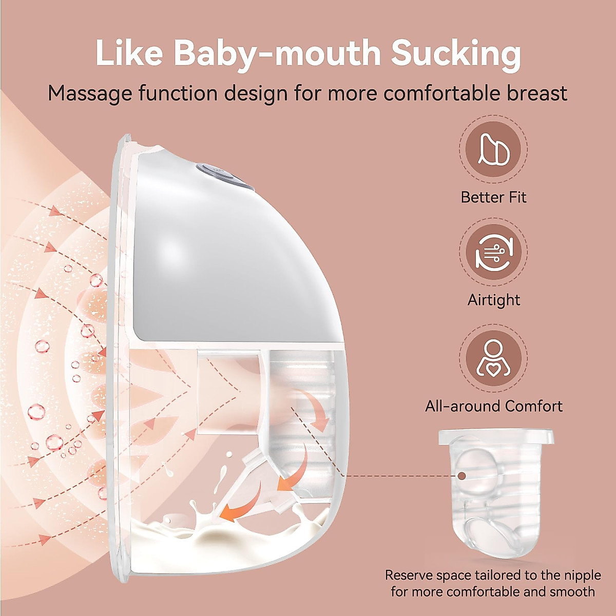 Hands Free Breast Pump, Wearable Breastfeeding Pump with Wireless Remote Controller, MomWills FSA HSA Eligible Portable Electric Ultra Light Breast Pumps with 2 Modes & 9 Levels, Low Noise, S28