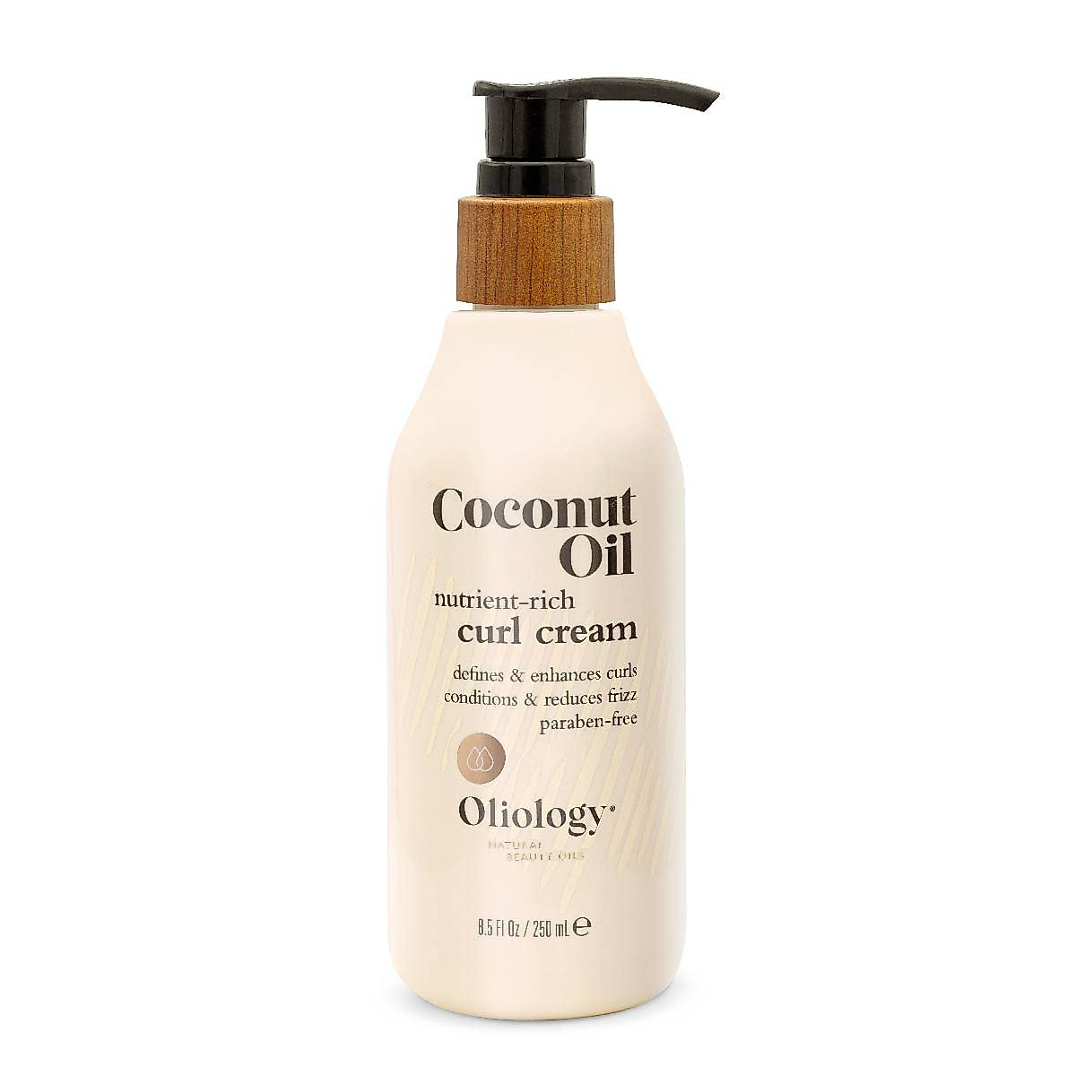 Oliology Coconut Oil Curl Cream - Defines & Enhances Curls & Waves | Botanically Infused | Conditions & Reduces Frizz | Made in USA, Cruelty Free & Paraben Free (8.5oz)