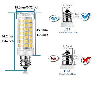 e11 led Bulb, 75W or 100W Equivalent Halogen Replacement Lights,650 Lumens, Daylight White 6000K, Replaces T4 /T3 JD e11 Light Bulb. … (Daylight White 6000k)