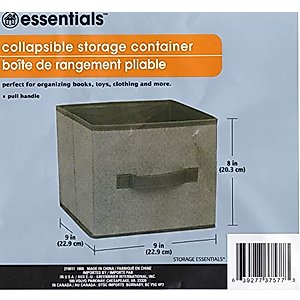 Essentials Set of 2 Collapsible Storage Cubes 9x9x8 inch Gray