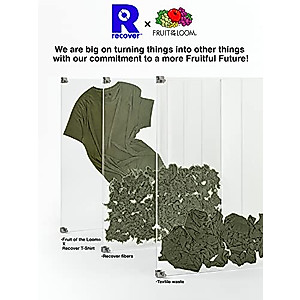 Fruit of the Loom Men's Recover Cotton T-Shirt Made with Sustainable, Low Impact Recycled Fiber, Antique Green, X-Large