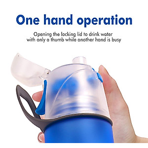 Linowos Drinking and Misting Sports Water Bottle, Non-Toxic BPA Free, Fast Water Flow Opens with 1-Click, Portable Leak-Proof Spray Cup for Cycling Fitness Camping Hiking Outdoor