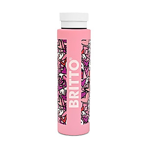 BRITTO Romero 25oz Insulated Water Bottle, Stainless Steel, Alive - Pink'