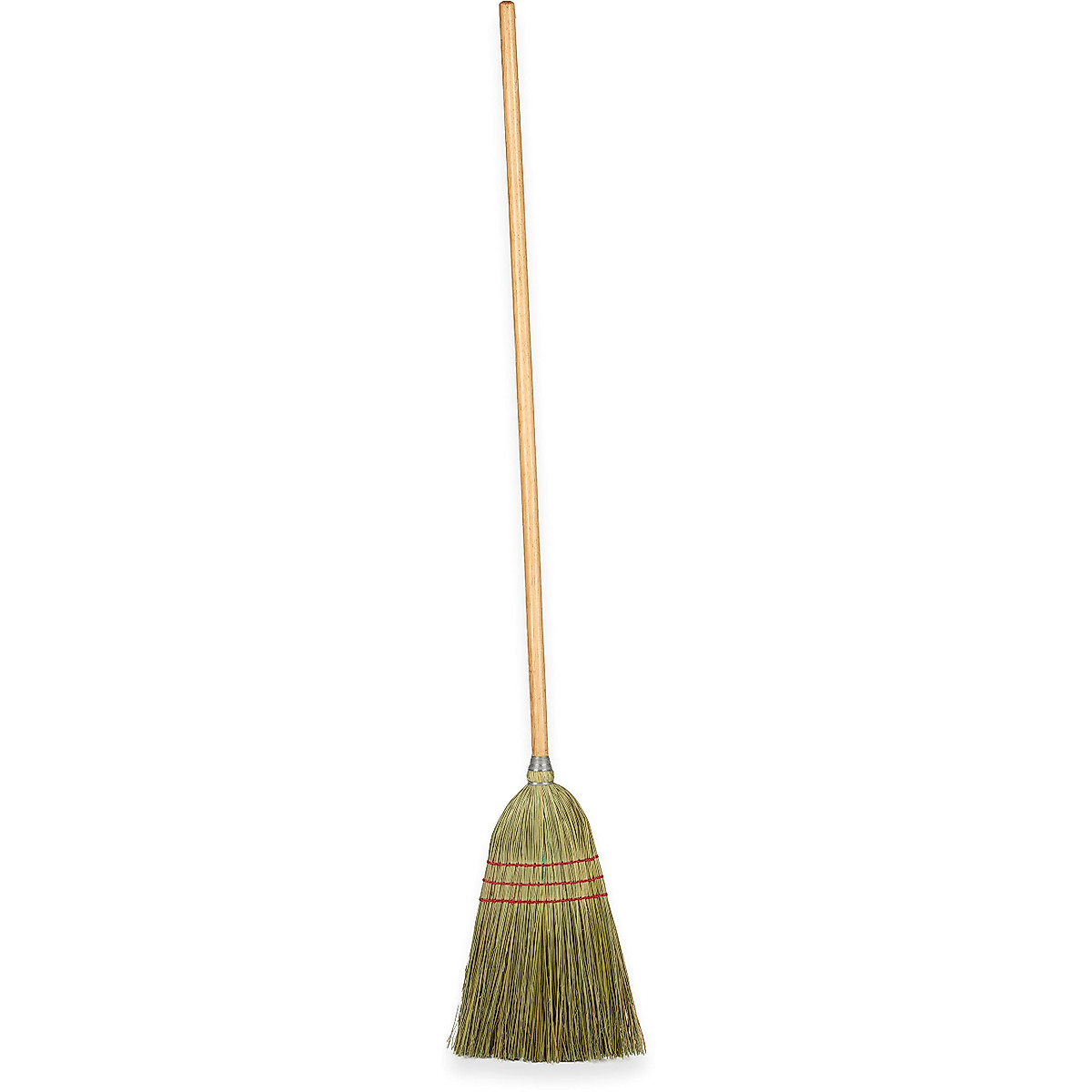 Carlisle 4134967 Warehouse Broom with Wood Handle, 10" Bristle Trim, 1" Height, 1" Width, 55" Length, Corn Blend, Natural